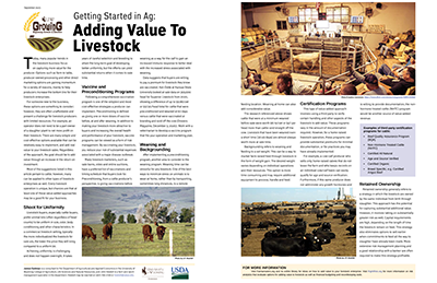 Getting Started In Ag: Adding Value To Livestock | RightRisk.org/News
